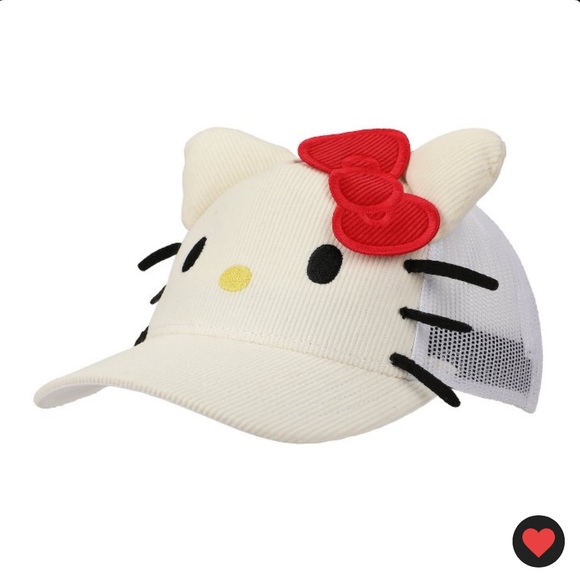 Hello Kitty | Accessories | New Hello Kitty Face Corduroy Truckers Cap ...